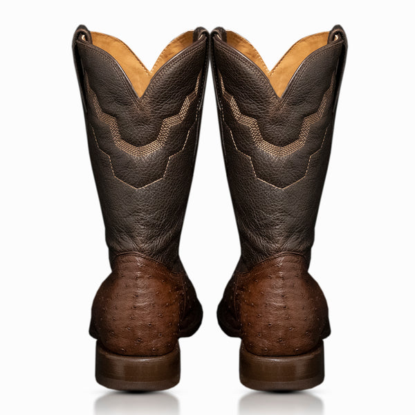 The Houstonian | Dark Brown Ostrich – Square To Toe